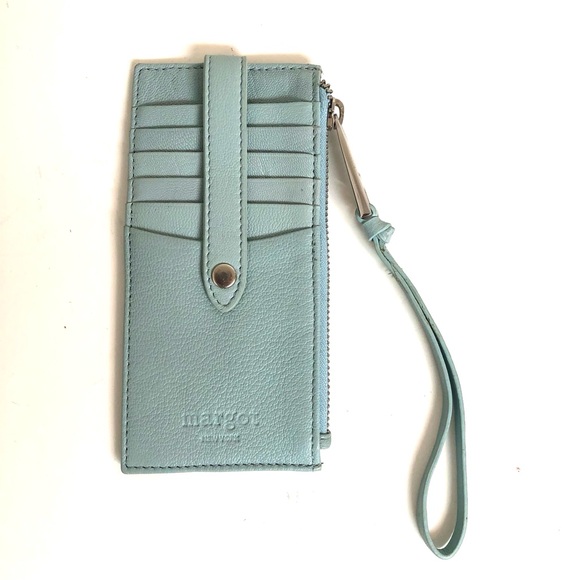 margot | Bags | Margot New York Light Aqua Blue Leather Faye Wristlet ...